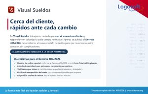 Recibo Ley Modernización Laboral y al Dto. 407/26. Visual Sueldos