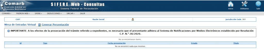 Resolución CP 28/20 Sistema de Notificaciones Electrónicas COMARB.