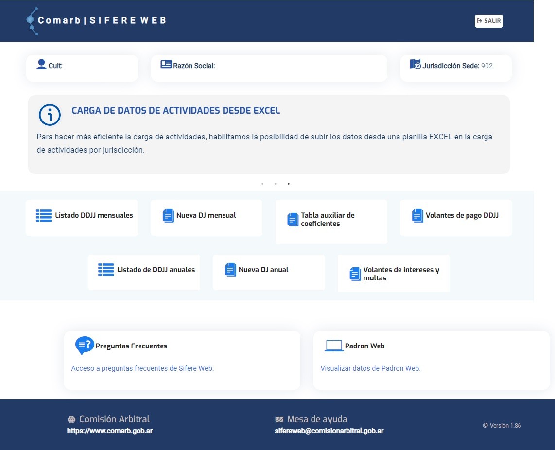 ¿Cómo importar actividades y alícuotas SIFERE Web con Excel?